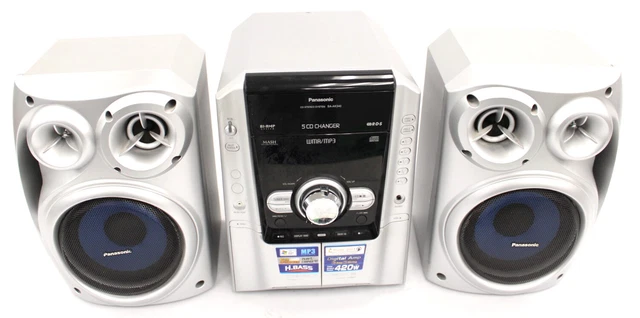 PANASONIC SA-AK340 MICRO Hi-Fi CD Stereo System with Remote & Speakers ...