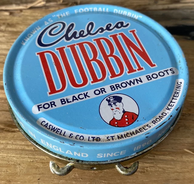 VINTAGE CHELSEA BOOT Dubbin 1.55oz/44ml Advertising Tin Contents ...