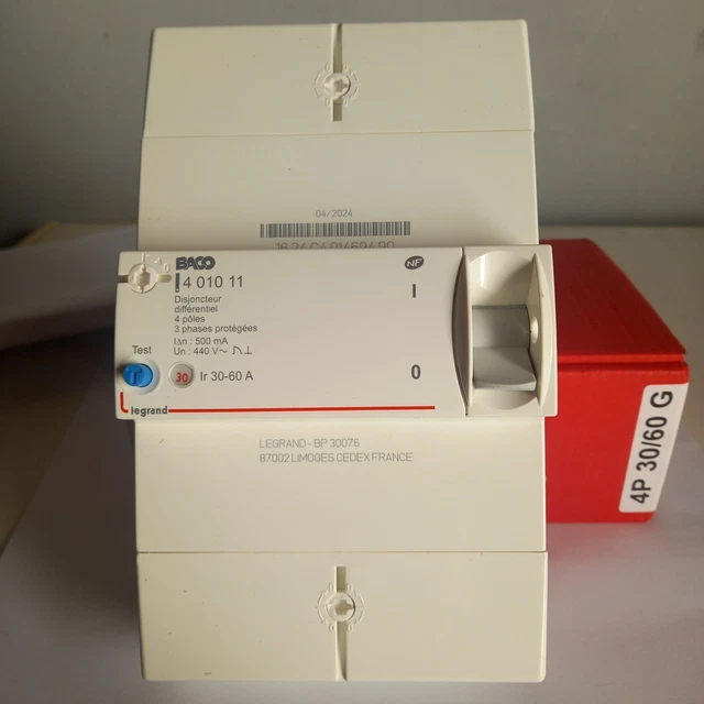 DISJONCTEUR DE BRANCHEMENT triphasé 330-60A INSTANTANE Baco 401011 EUR ...