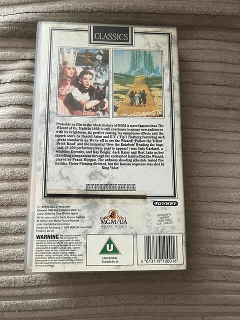 THE WIZARD OF Oz (MGM) VHS Video Retro £6.00 - PicClick UK