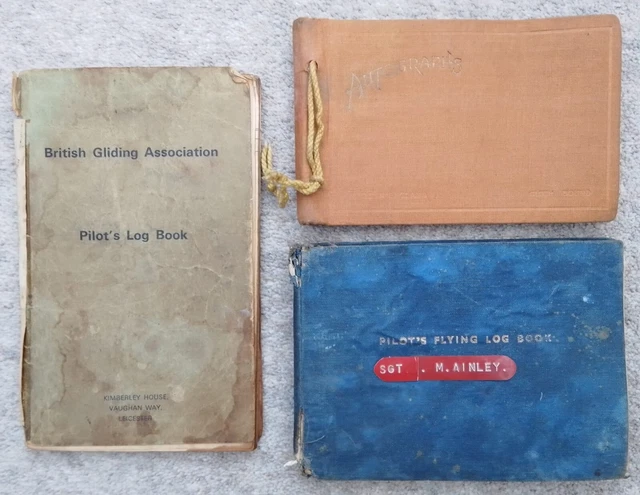 BRITISH WW2 & Post-war RAF Flying Log Books Autograph Book Ainley ...