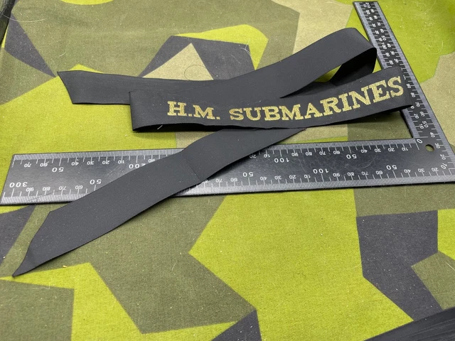 GENUINE BRITISH ROYAL Navy - HM Submarines Cap Tally - Full Length £5. ...