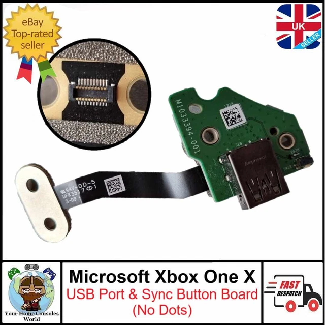 MICROSOFT XBOX ONE X Front USB Port & Sync/Bind Button Board Official ...