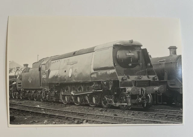BR RAILWAY LOCOMOTIVE Photograph West Country Class Unrebuilt 34051 F76 ...