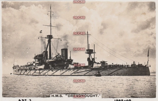ROYAL NAVY RP Postcard. HMS "Dreadnought" Battleship. WW1. Perkins ...