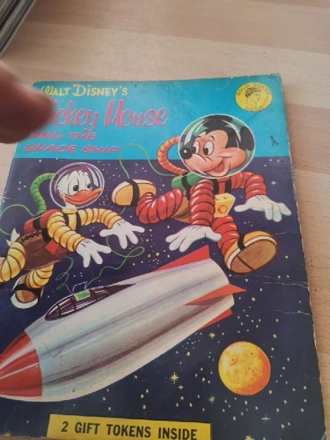 MICKEY MOUSE AN The Space BOOK Walt Disney c 1963 Gold Token Book ...