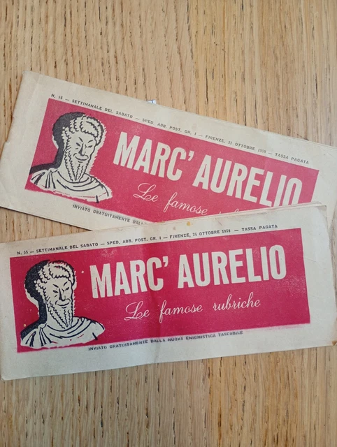 STRISCE A FUMETTI Marco Aurelio Molto Raro N.55+56 1958 Satira Italiana ...