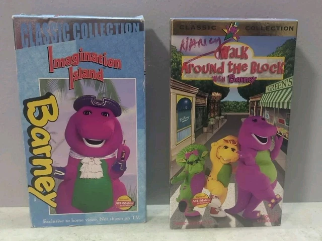 BARNEY WALK AROUND The Block With Barney & Imagination Island 2 VHS ...
