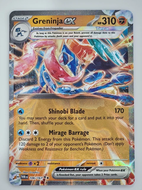 POKEMON TCG: TWILIGHT Masquerade - Greninja ex (106/167) DOUBLE RARE ...