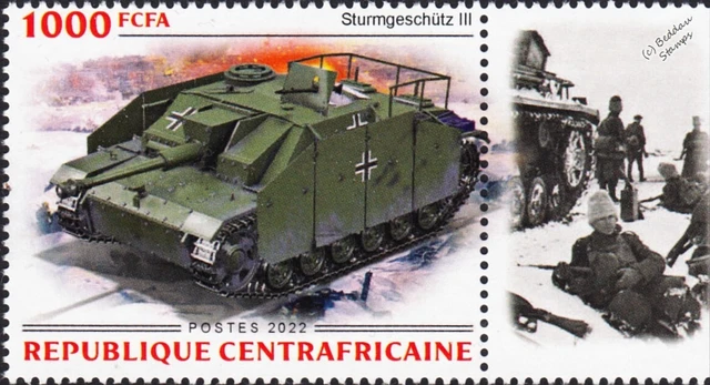 WWII GERMAN ARMY StuG.III Ausf.G Assault Gun Tank Stamp (2022 Central ...