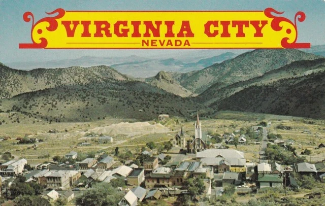 VIRGINIA CITY NEVADA 1950-1960s Bird's Eye View Of Old Mining Town OLD ...