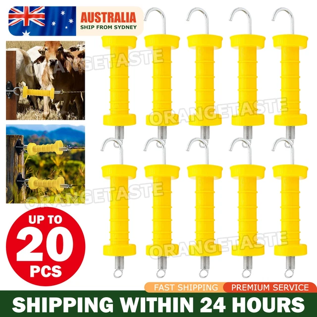 5/10/20X ELECTRIC FENCE Gate Handle Insulated Spring Handles Yellow ...