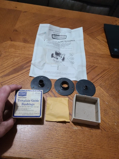 VINTAGE SEARS CRAFTSMAN 9-25069 Router Template Guide with 3 Bushings ...