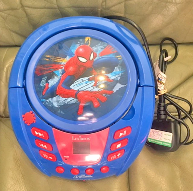 SPIDER-MAN MARVEL PORTABLE Boombox Cd Player / Fm Radio / Aux. For Kids ...