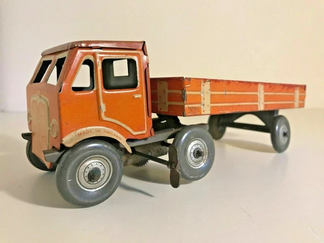 RARE VINTAGE TIN 1940s METTOY CLOCKWORK ARTICULATED LORRY/ TRAILER ...