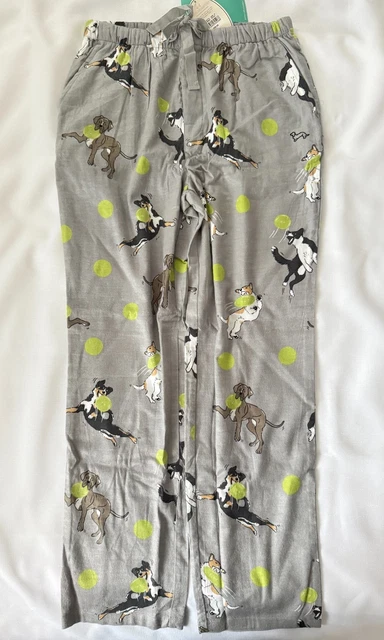 NEW PETER ALEXANDER Pj Black Top & Border Collie Dog Bamboo Flannelette ...