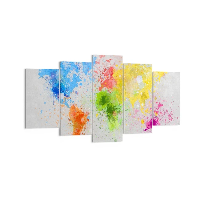 IMPRESSION SUR TOILE 160x85cm Tableaux Image Photo carte monde moderne ...