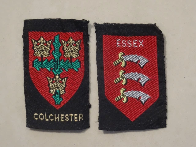 COLCHESTER DISTRICT & Essex County Scout Ribbon Badges £3.99 - PicClick UK