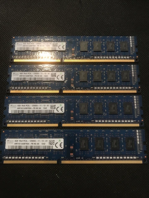 SK HYNIX 4GB HMT451U6BFR8A-PB 1Rx8 PC3L-12800U RAM LOT OF 4 £31.33 - PicClick UK
