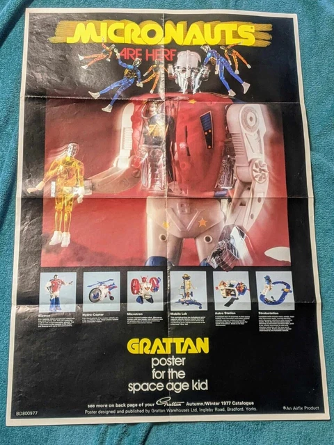 MEGA RARE MICRONAUTS Shop Display poster for Grattan Catalogue 1977 VGC ...