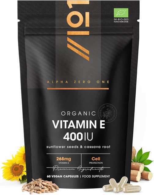 ORGANIC VITAMIN E 400IU – Plant Based from Sunflower Seed Oil & Cassava ...