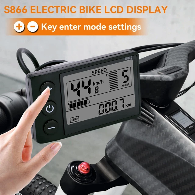 S866 LCD DISPLAY Meter / Kontrolle Panel 24V/36V/48V Für E-Bike ...
