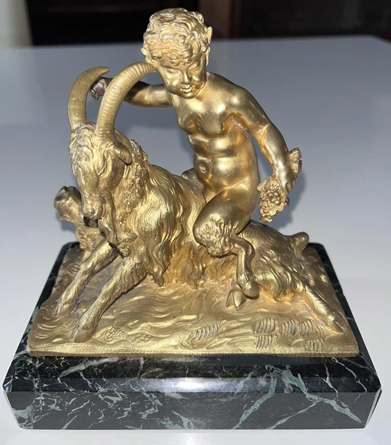 PRESSE-PAPIER REPRÉSENTANT BACCHUS/ Satyre / Faune en bronze doré et ...