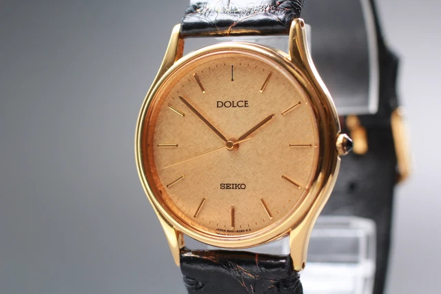 [N MINT] VINTAGE Seiko Dolce 8N41-6060 Gold Dial Men's Quartz Watch From JAPAN £103.25 - PicClick UK