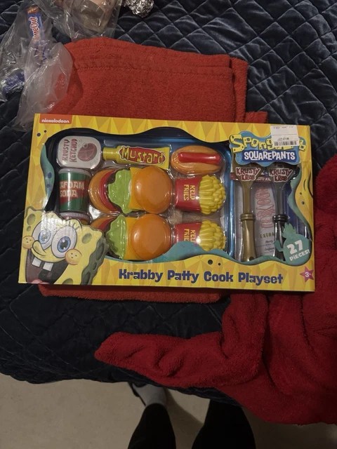 SPONGEBOB SQUAREPANTS KRUSTY Krab Grill Set Sizzle Sound 7 Pcs BRAND ...