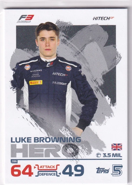 TOPPS F1 TURBO Attax 2024 Formule 1 Numéro 286 Luke Browning Hero EUR 1 ...