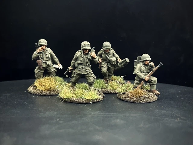 PRO PAINTED BOLT Action - US Airborne HQ 4x Metal Miniatures - WW2 28mm ...