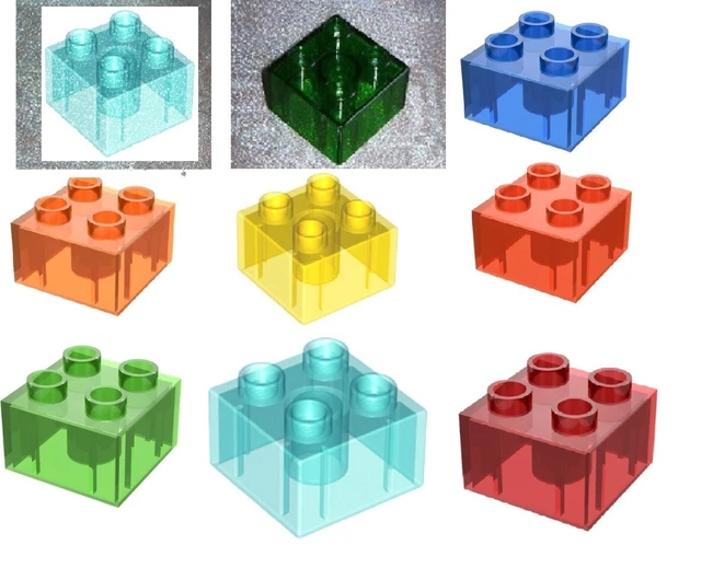 LEGO DUPLO DURCHSICHTIG transparent Glas Baustein 2x2 aus 10907 Steine ...