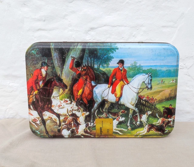 ANCIENNE BOITE EN tôle Massilly France motif chasse à courre EUR 18,00 ...