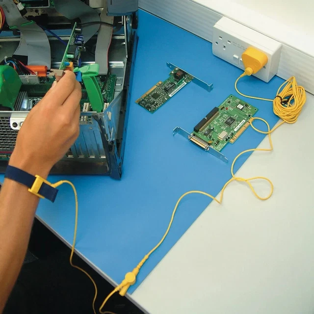 ANTI STATIC ESD Workbench Grounding Mat Multiple Sizes Blue & Grey High ...