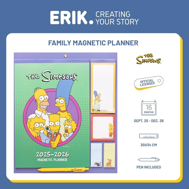 THE SIMPSONS OFFICIAL Wall Planner 2026 £8.50 - PicClick UK