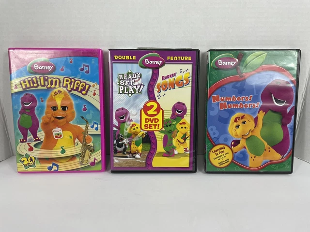 BARNEY DVD LOT: Numbers! Numbers! Hi I’m Riff! Ready Set Play! Barney ...