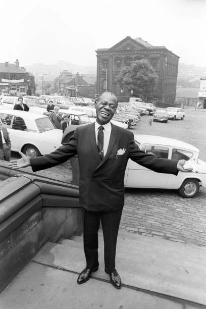 AMERICAN JAZZ TRUMPETER singer Louis Armstrong Batley market s- 1968 ...
