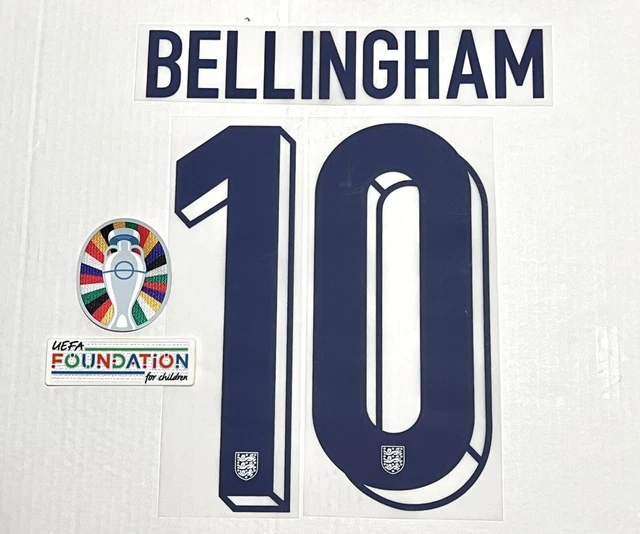 ENGLAND BELLINGHAM #10 football badge printing EURO 2024 patch £18.00 ...