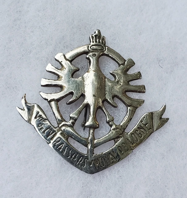 5ÈME CUIRASSIERS, ROYAL Pologne, insigne de béret en EO, locale EUR 32 ...
