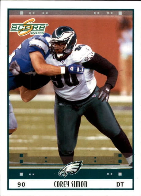 2005 SCORE GLOSSY Philadelphia Eagles Football Card #215 Corey Simon ...