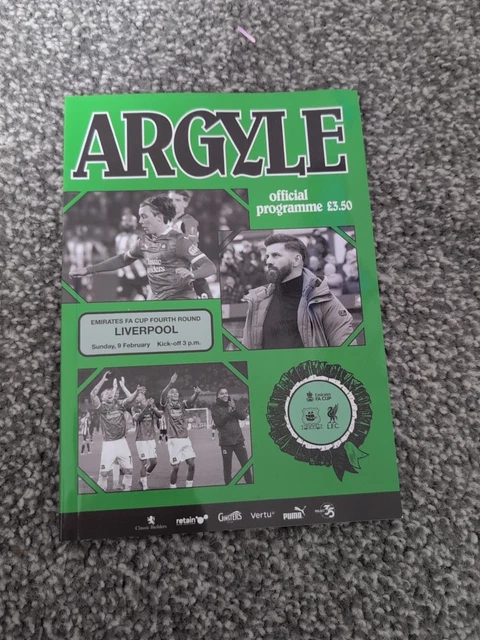 PLYMOUTH ARGYLE V Liverpool Match Day Programme 2025 £3.82 - PicClick UK