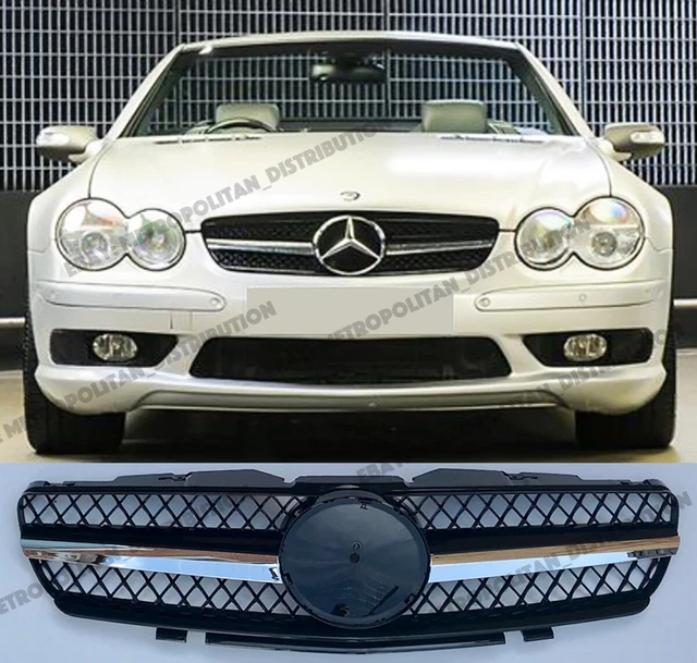 MERCEDES SL R230 2001-2006 Grille One Fin AMG SL55 SL65 Aspect SL350 ...