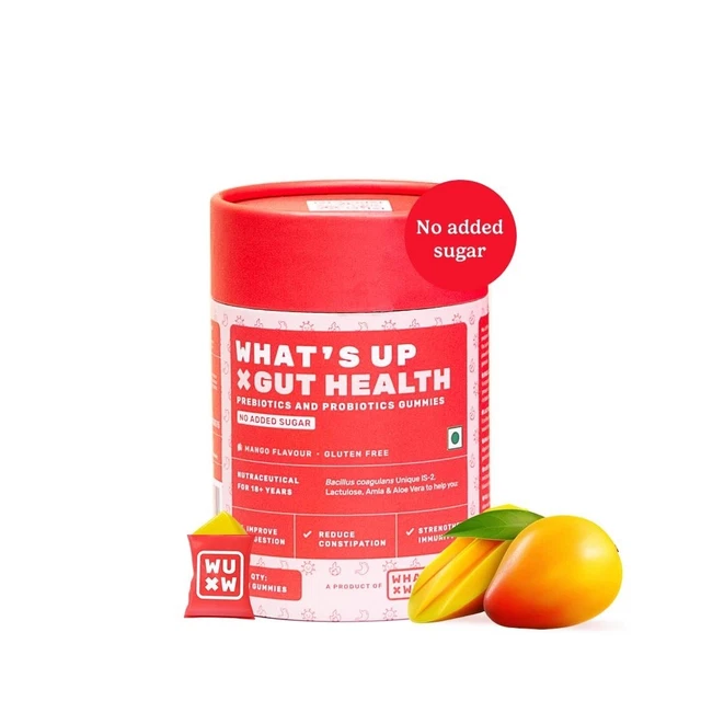 WHAT’S UP GUT Health Supplements Gummies Bloating Gas & Acidity Relief ...