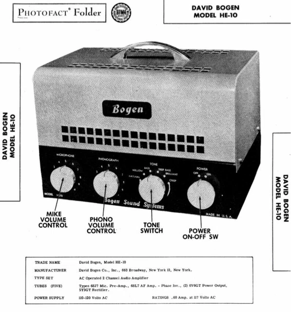 BOGEN DB125 SCHEMATIC Diagram Service Manual Repair Schaltplan ...