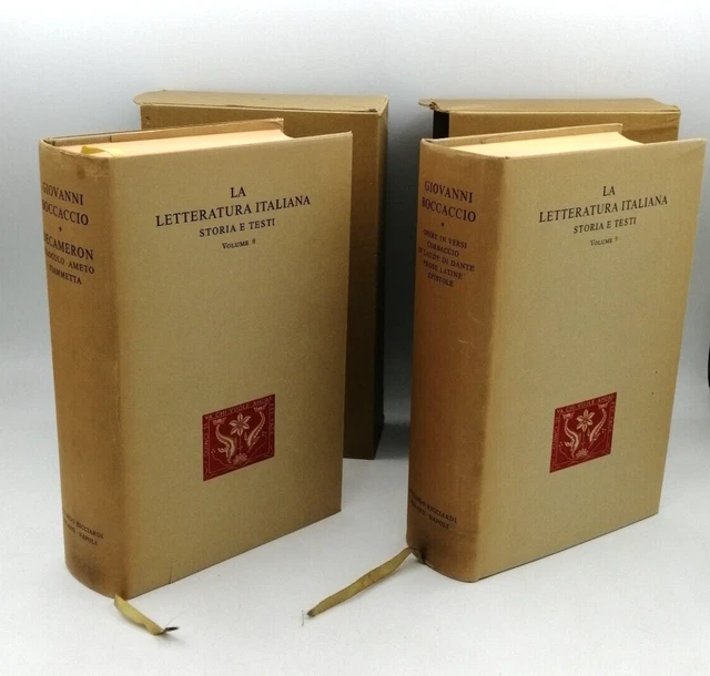 &GIOVANNI BOCCACCIO 2 Tomi: DECAMERON + OPERE IN VERSI Ecc" Ricciardi ...