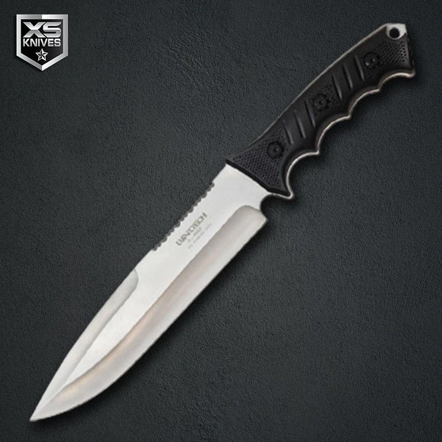 13.5& TACTICAL BLACK BOWIE Fixed Blade Hunting SURVIVAL Full Tang KNIFE ...