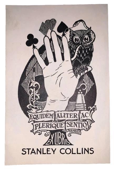 ORIGINALE STANLEY COLLINS Bookplate, Ex-Libris, Magic da Collezione ...