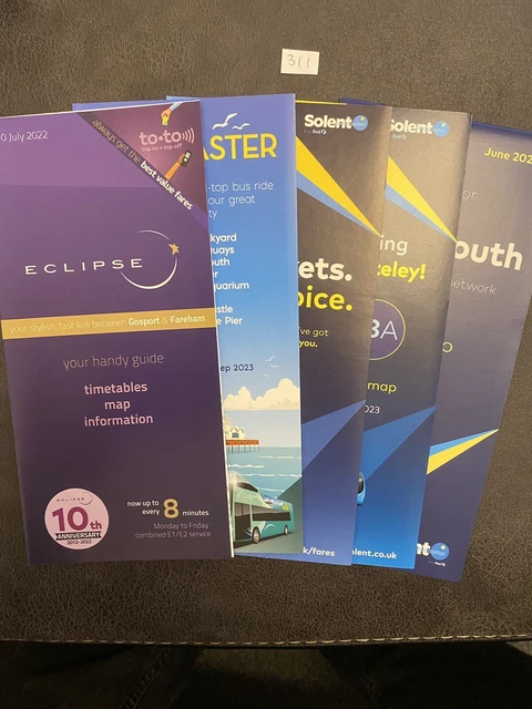 BUS TIMETABLE LEAFLETS. First Solent ,Various Dates Good Condition ...