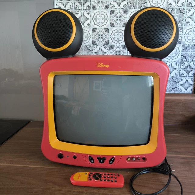 RARE TÉLÉVISEUR TV Mickey Mouse CRT Couleur + Télécommande Vintage ...