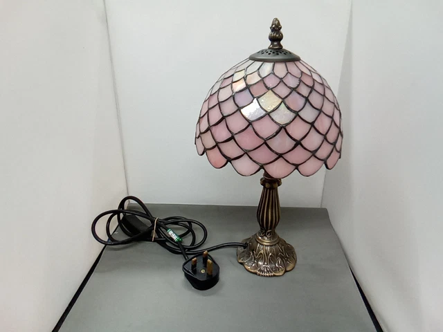 PINK STAINED GLASS Lampshade 35cm Tall £9.99 - PicClick UK